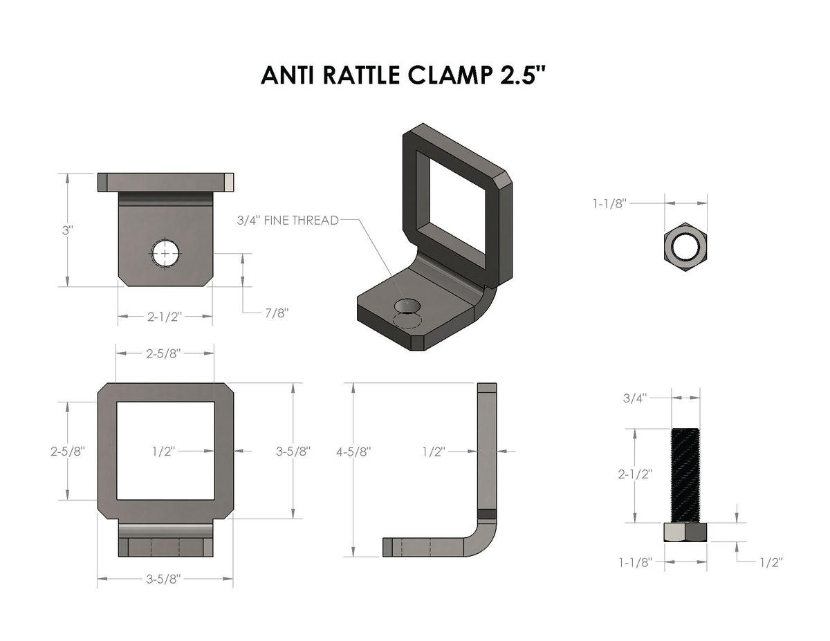 2.5" BulletProof Anti-Rattle Clamp – BulletProof Hitches™